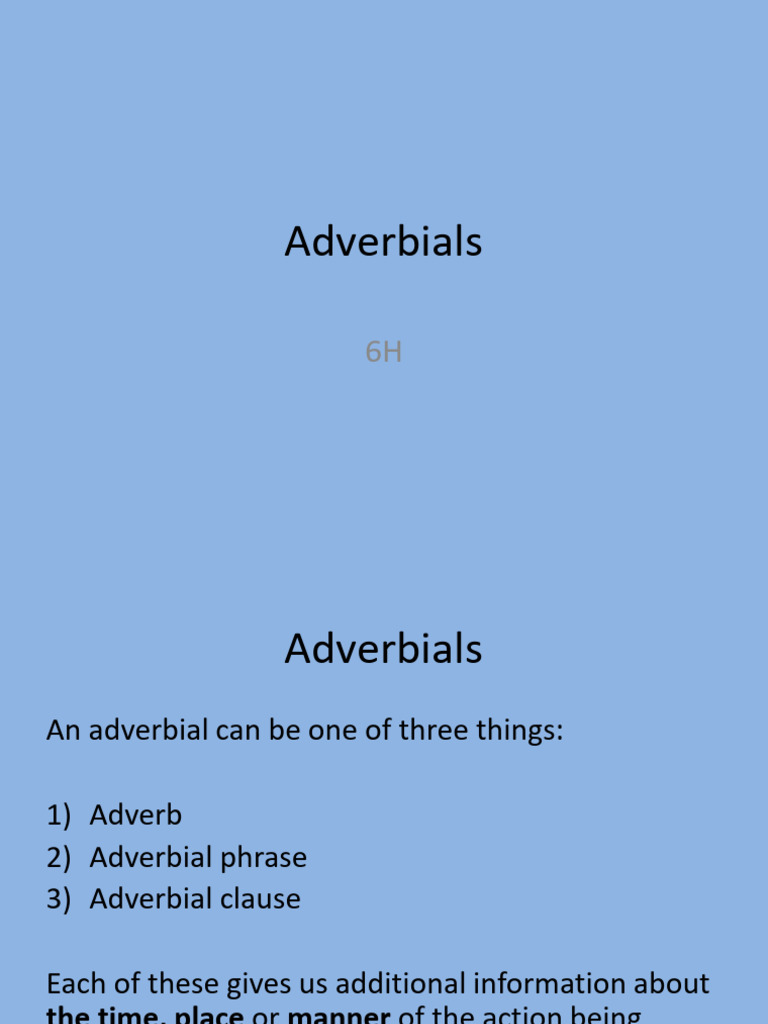 Adverbials | PDF