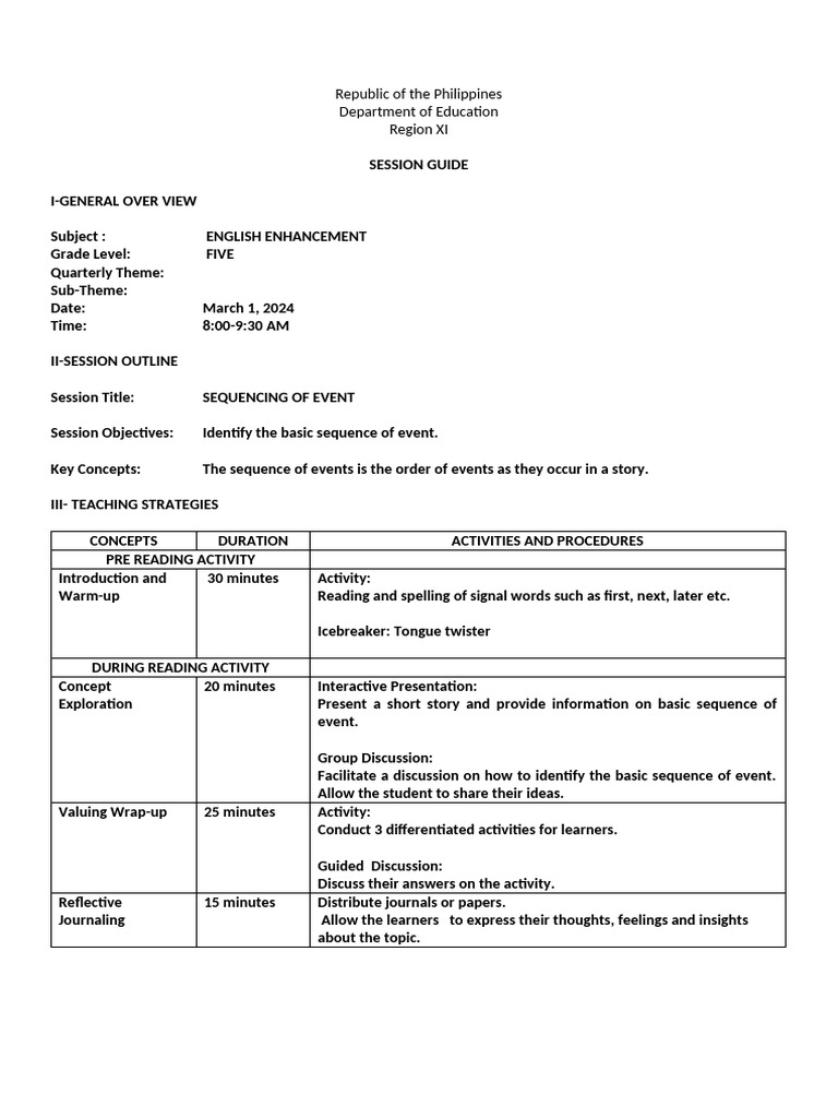 Reading Enhancement SESSION GUIDE 2 | PDF