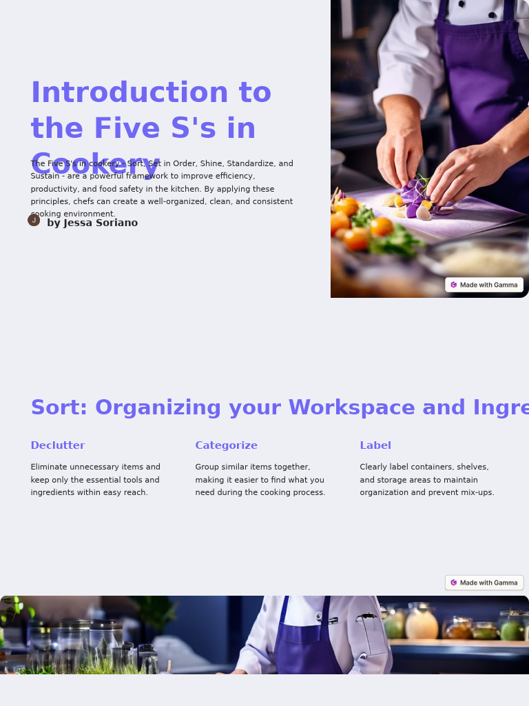 Introduction To The Five Ss in Cookery | PDF