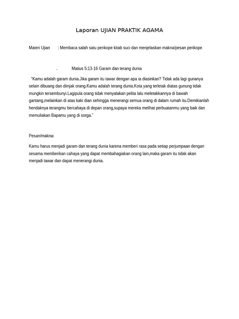 Laporan Ujian Praktik Agama | PDF