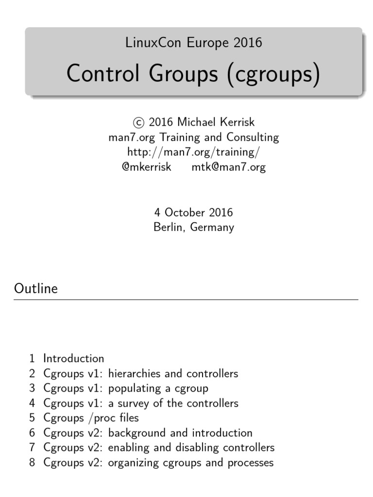 An Introduction To Linux Control Groups (Cgroups) (PDFDrive) | PDF