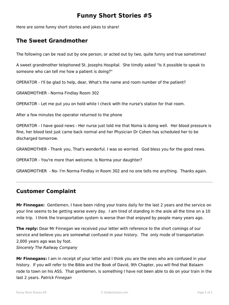 Funny Short Stories 5 | PDF