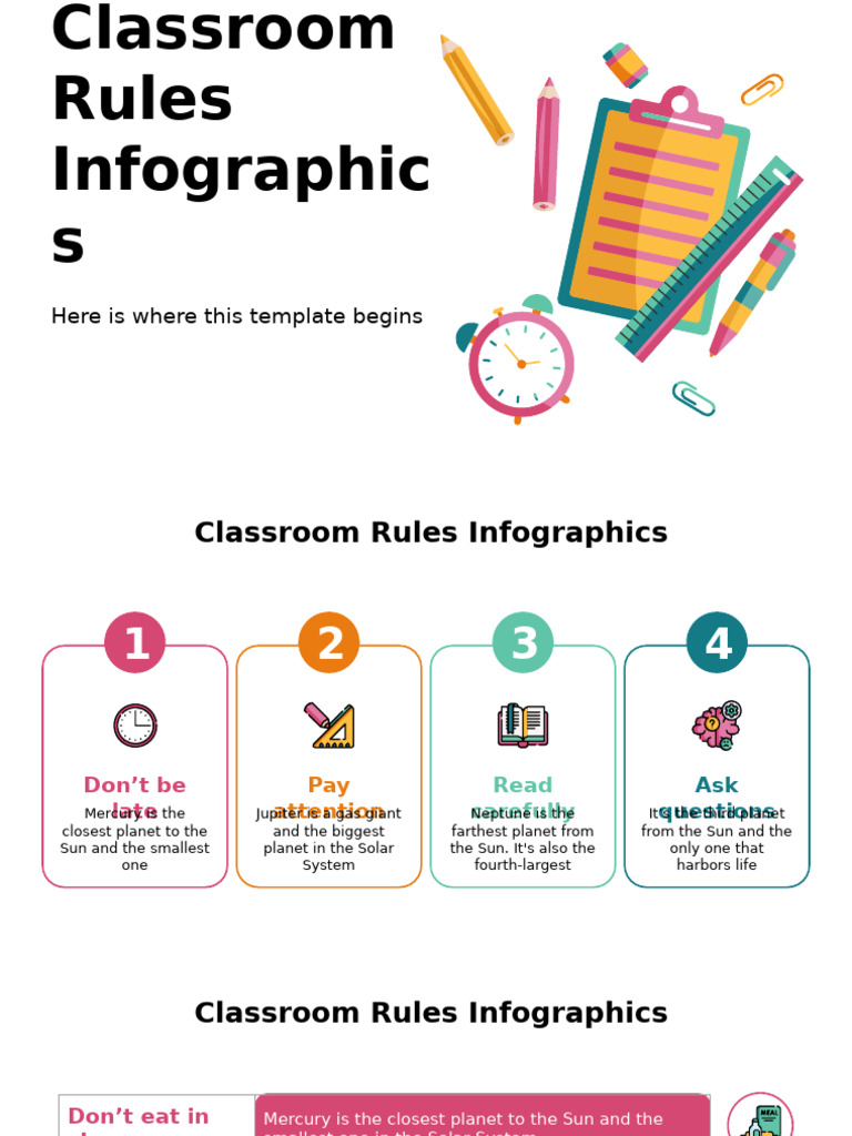 Classroom Rules Infographics by Slidesgo | PDF