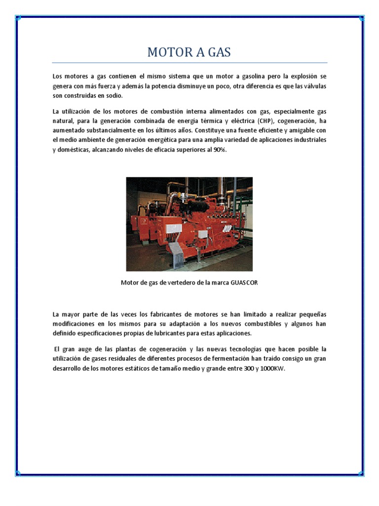 Motores de Gas | PDF | Motor diesel | Combustibles