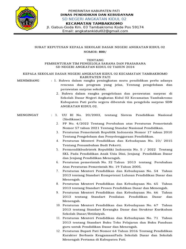 SK Tim Sarpras 2024 | PDF
