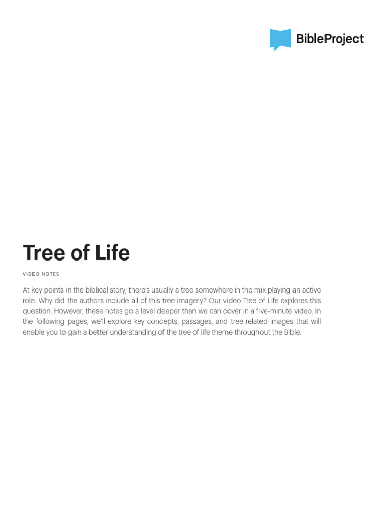 Tree of Life Study Notes | PDF