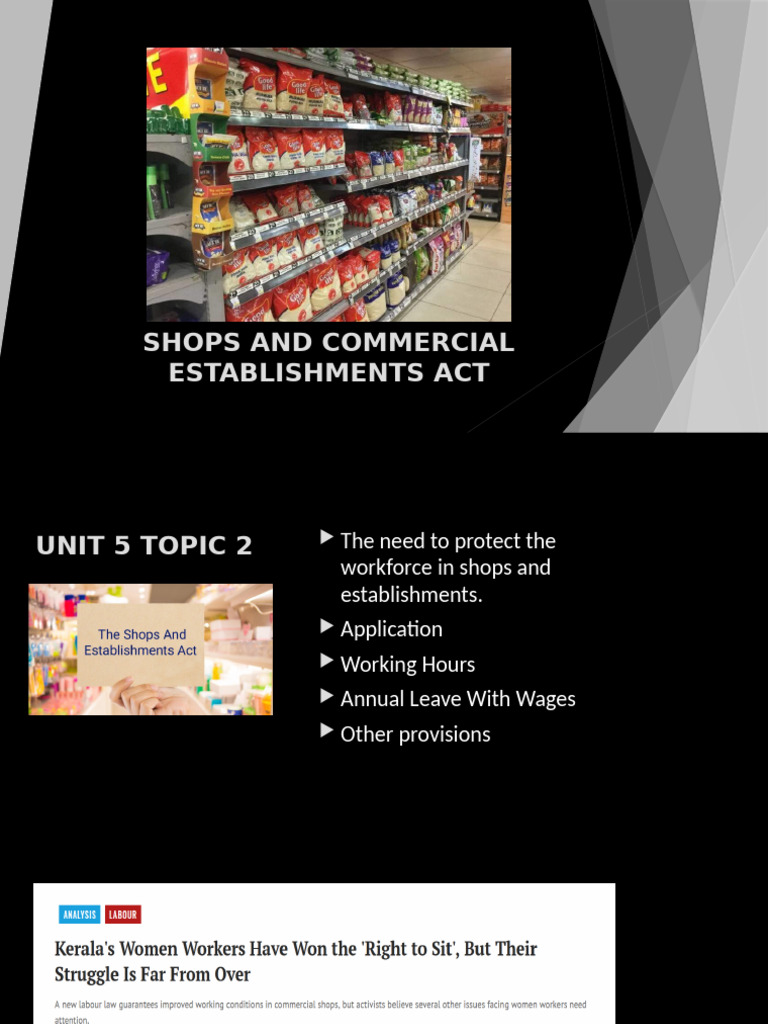 Shops and Establishments | PDF