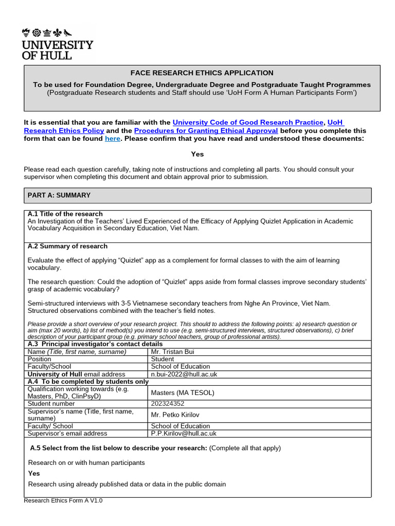 Ethics Form - Consent Form - Information Sheet (1) | PDF
