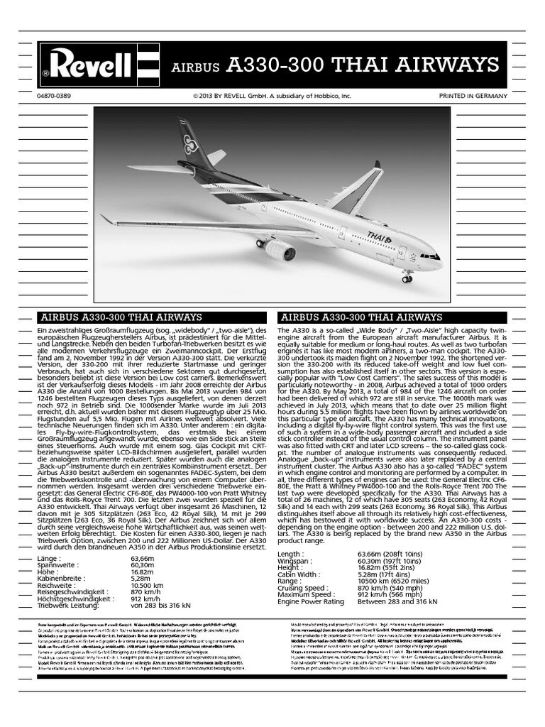 A330-300 THAI AIRWAYS: Airbus | PDF