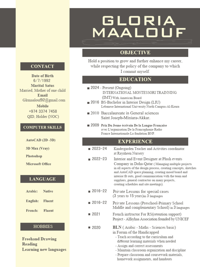 Resume Gloria Maalouf | PDF