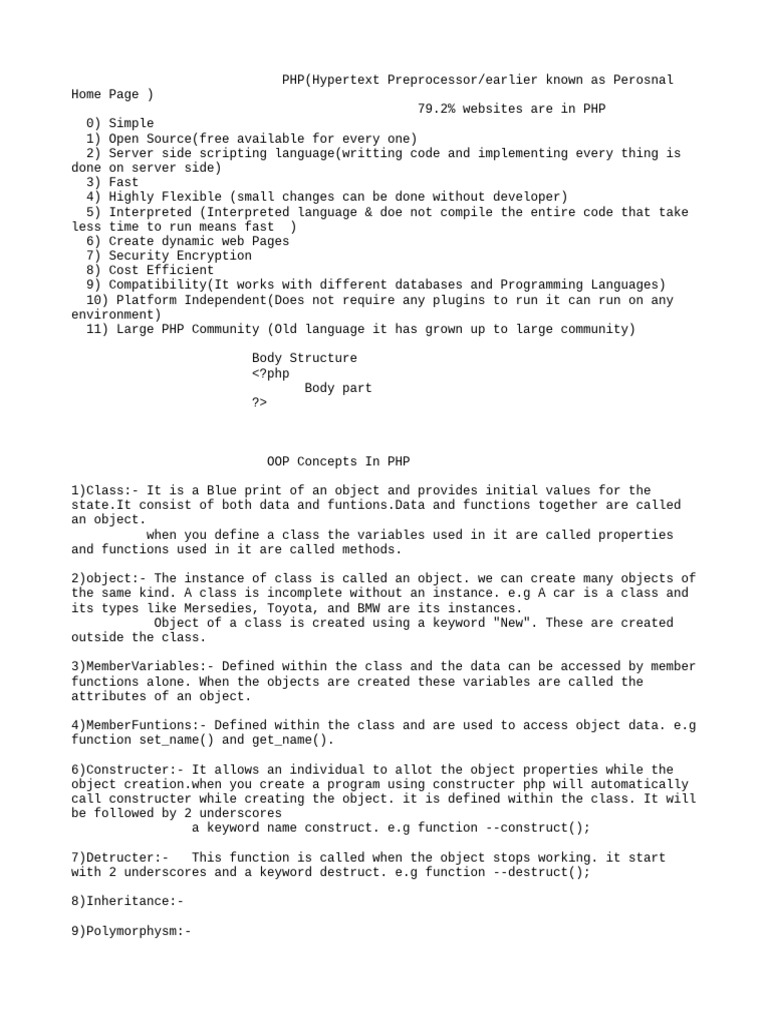 Oop Concept Pdf Object Oriented Programming Class Computer 8834