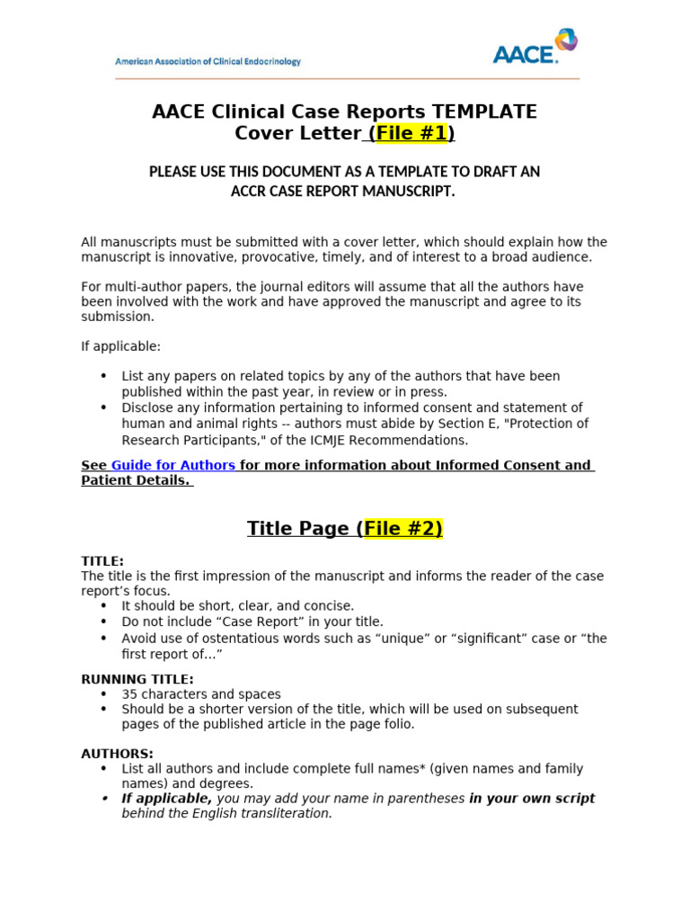 Case Report Template | PDF