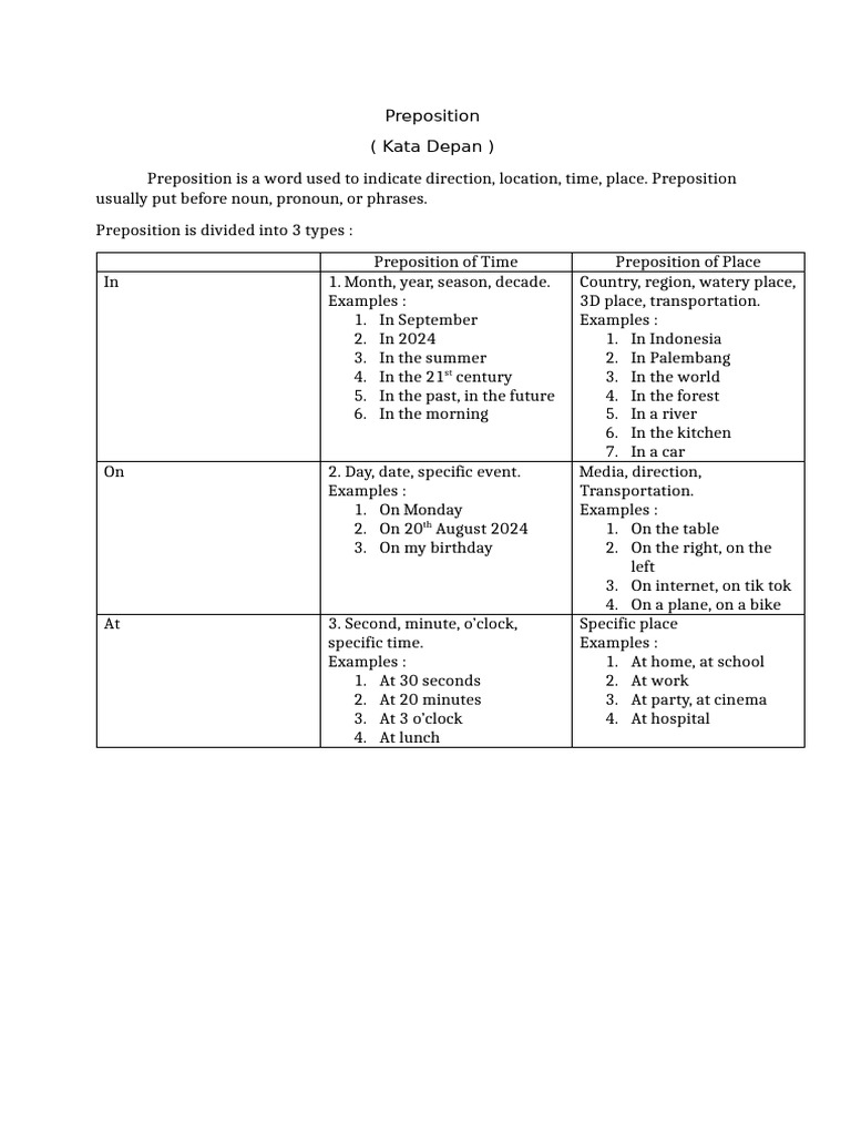 Preposition | PDF