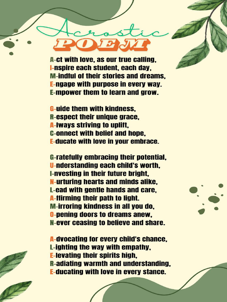 Acrostic Poem Aimee | PDF