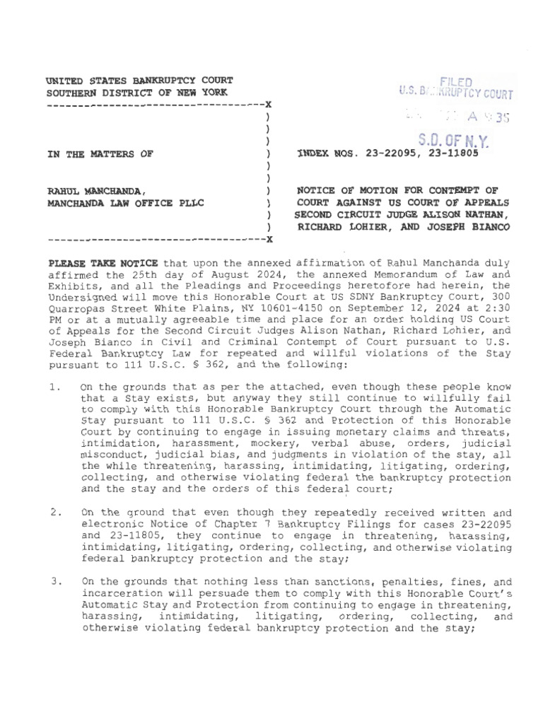 Rahul Manchanda, Manchanda Law Office PLLC Court Against Us Court of ...