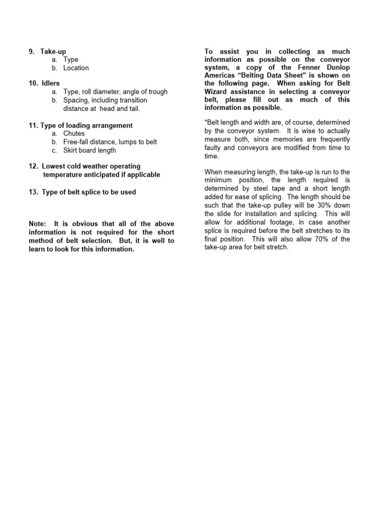 Conveyor Belt Manual | PDF