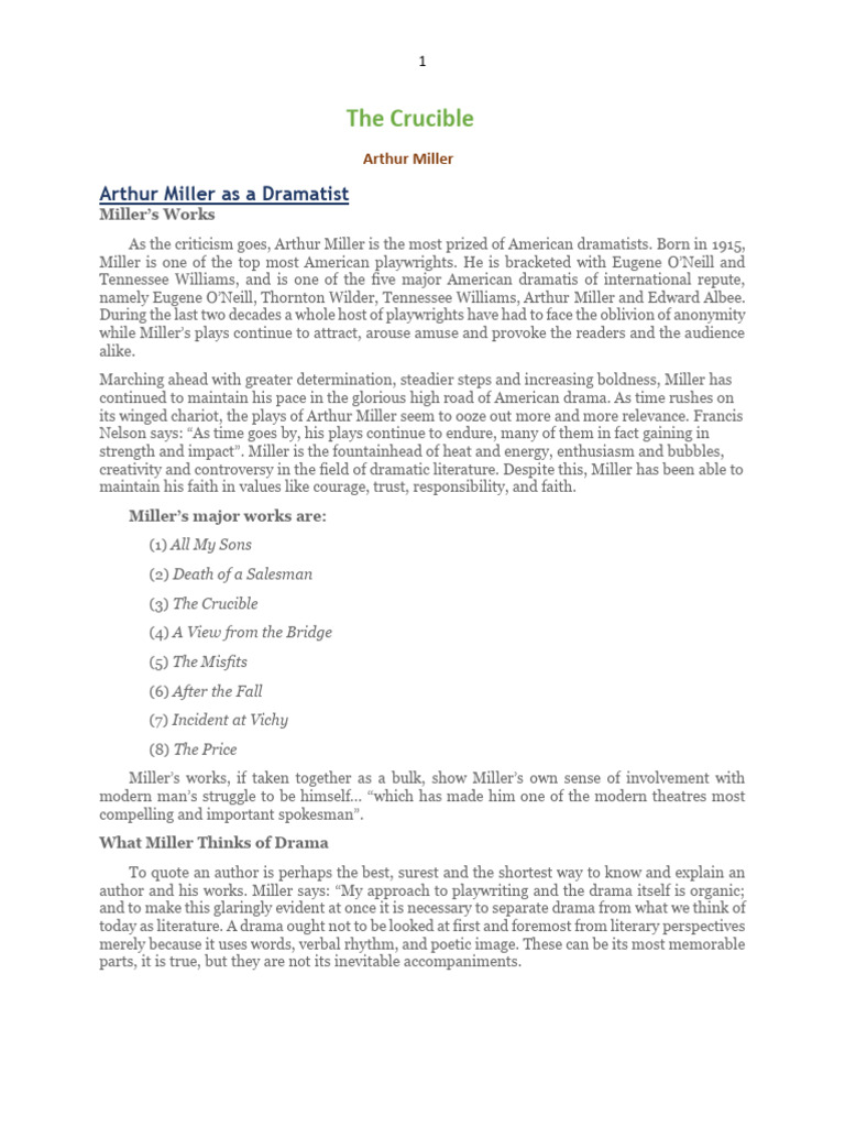 The Crucible | PDF | Witchcraft | General Fiction