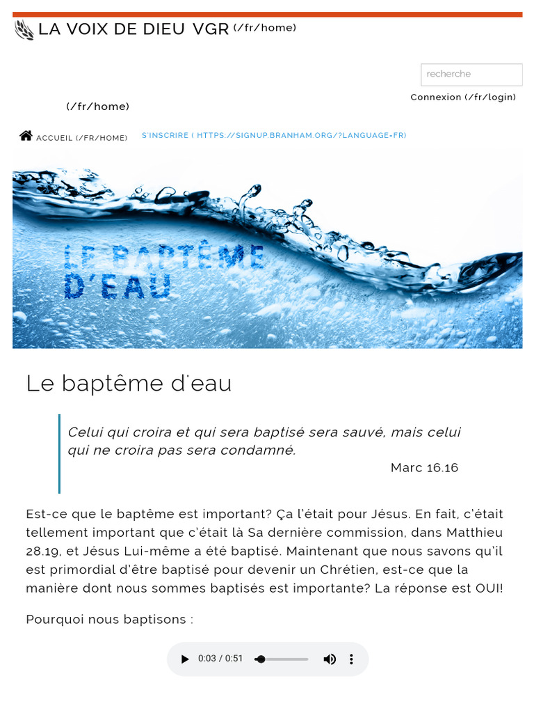Le Baptême D'eau 1688830073593 | PDF