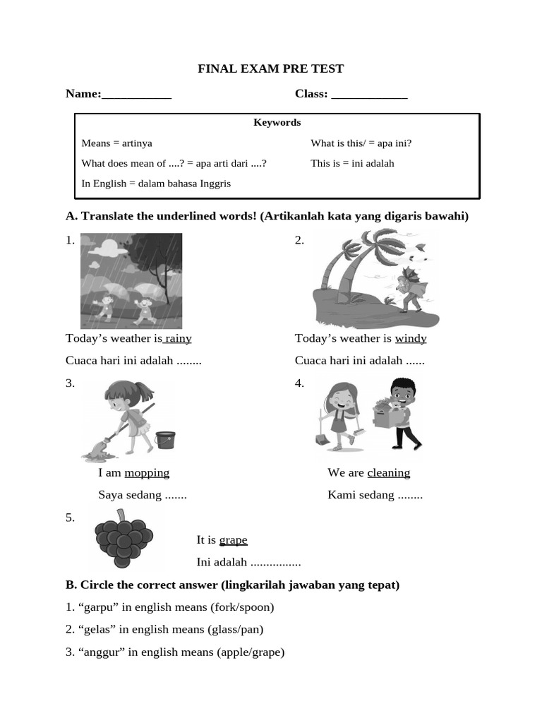 Final Exam Pre Test | PDF