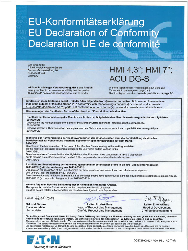 Eaton Ceag El Cps Ce 127 HMI - ACU | PDF