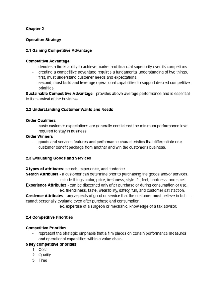 Operation Management For Midterm N Quiz. | PDF