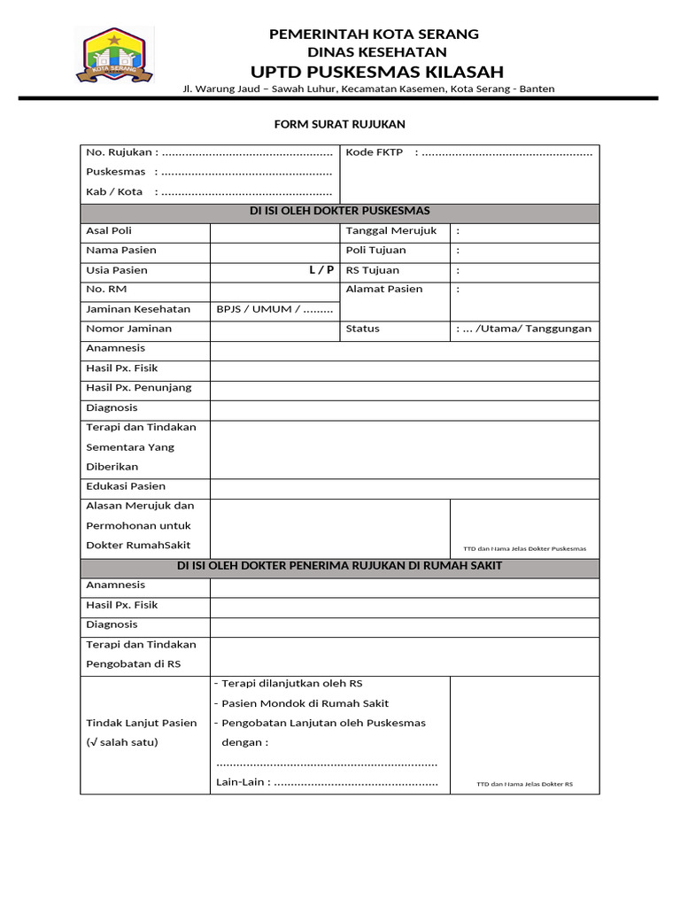 Form Surat Rujukan | PDF