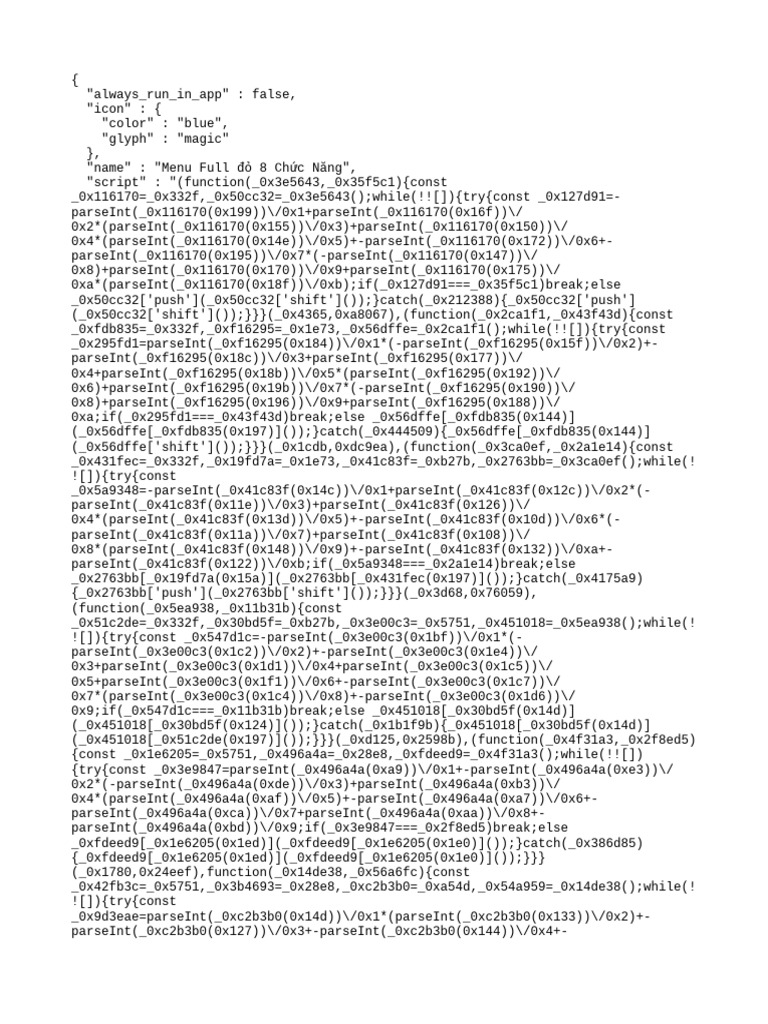 Menu Full đỏ 10 New .scriptable | PDF