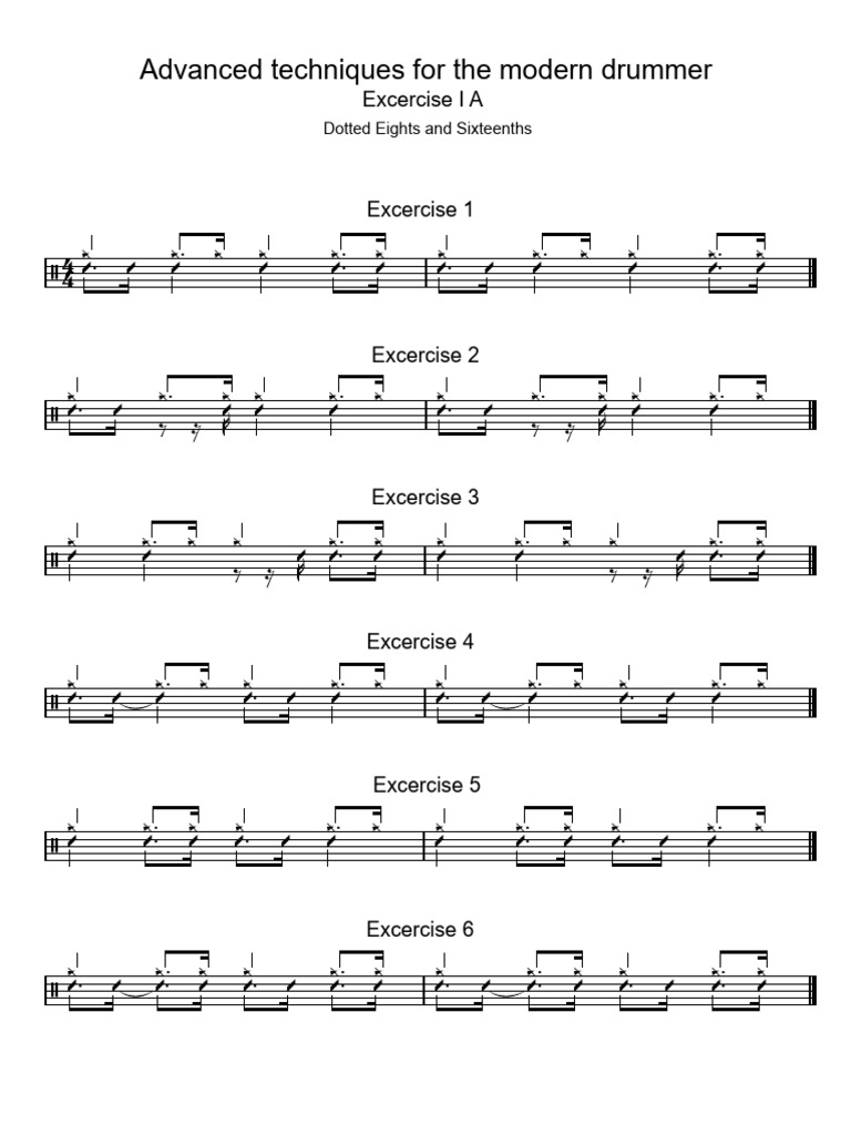 02 Advanced Techniques For The Modern Drummer Excercise I A | PDF