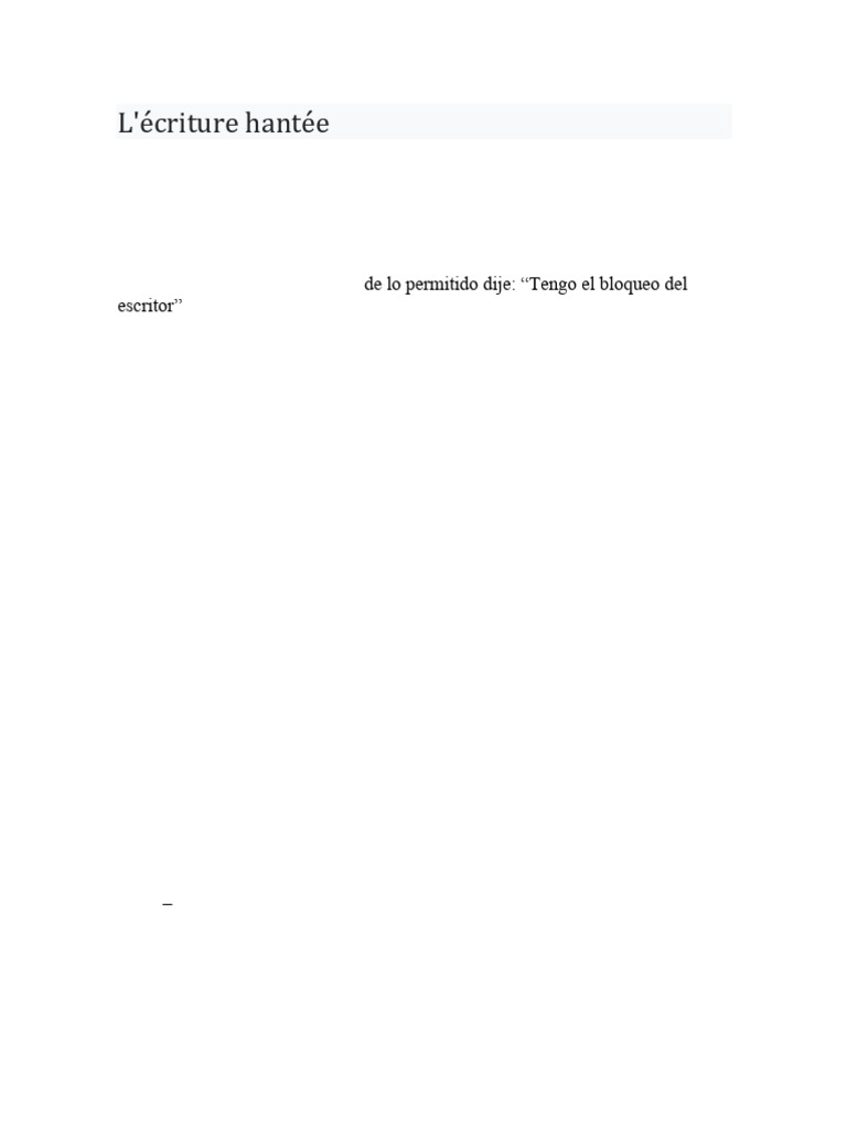 L'Écriture Hantée | PDF