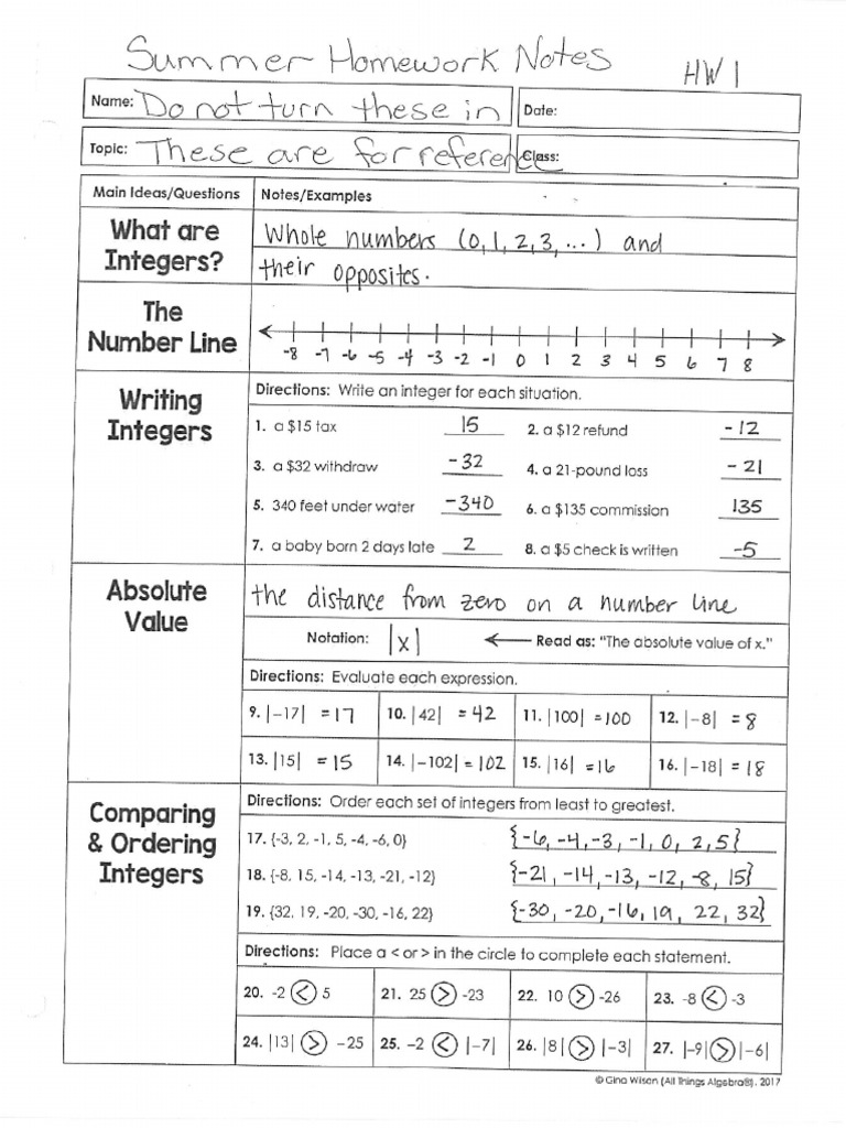 7th Grade Math 2023 NOTES | PDF