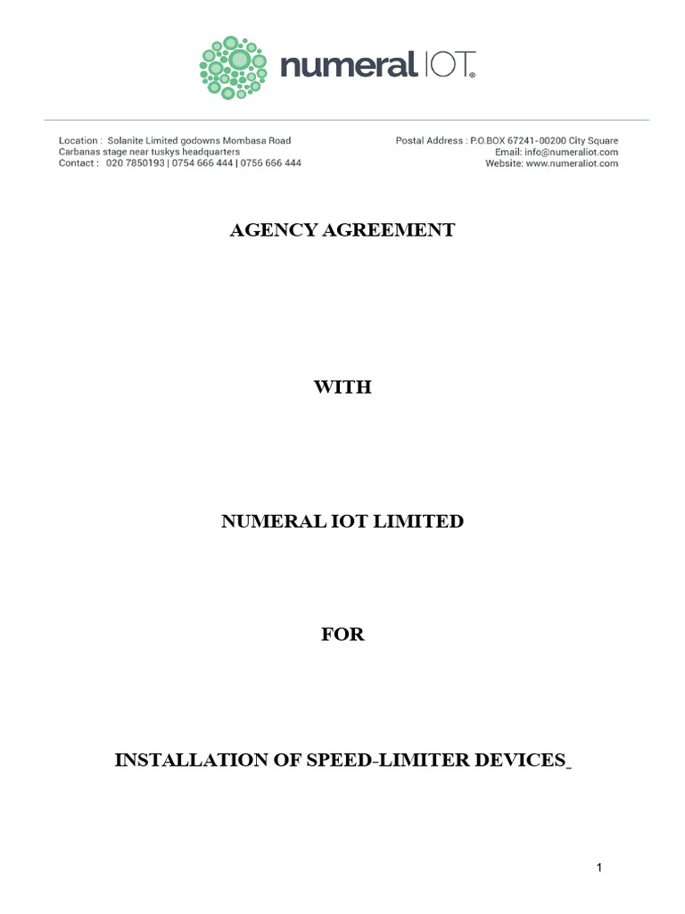 Niot Agency Agreement - August | PDF