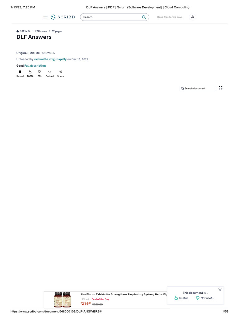 DLF Answers - PDF - Scrum (Software Development) - Cloud Computing | PDF