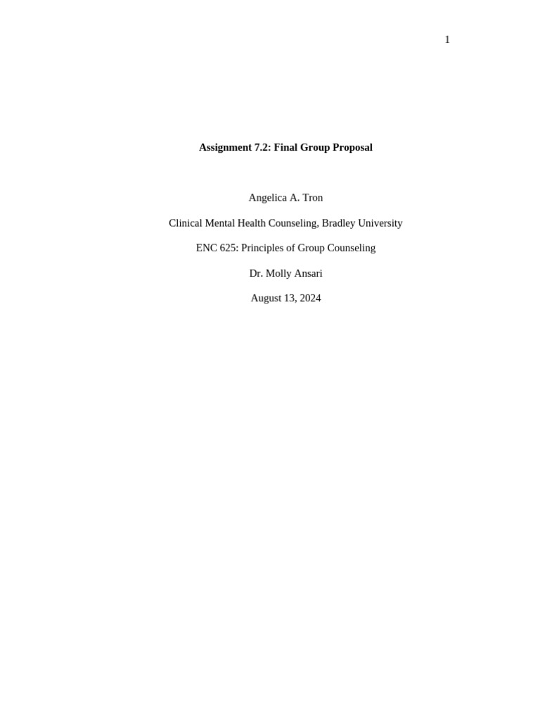 Assignment 7.2 - Final Group Proposal Angelica A. Tron | PDF