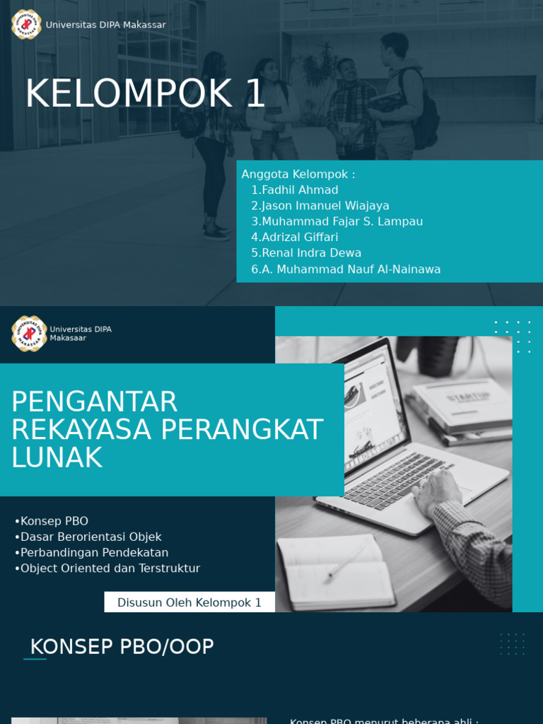 Biru Modern Tugas Kelompok Makalah Presentation Kelompok 1 | PDF
