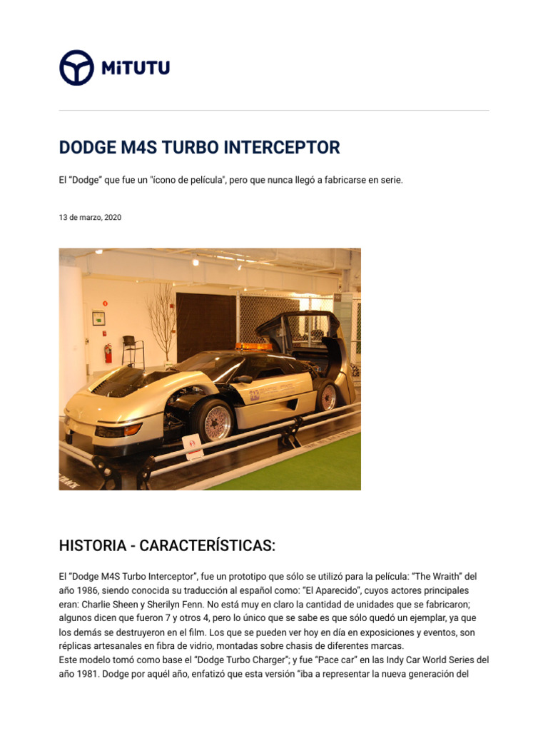 DODGE M4S TURBO INTERCEPTOR - BLOG - Historias y Algo Más... - Blog ...