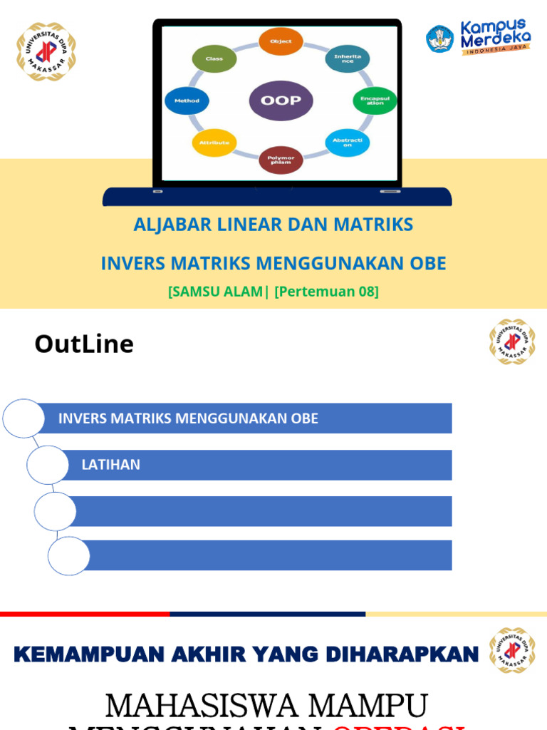 Pert 8 Spl - Invers Matriks Menggunakan Obe | PDF