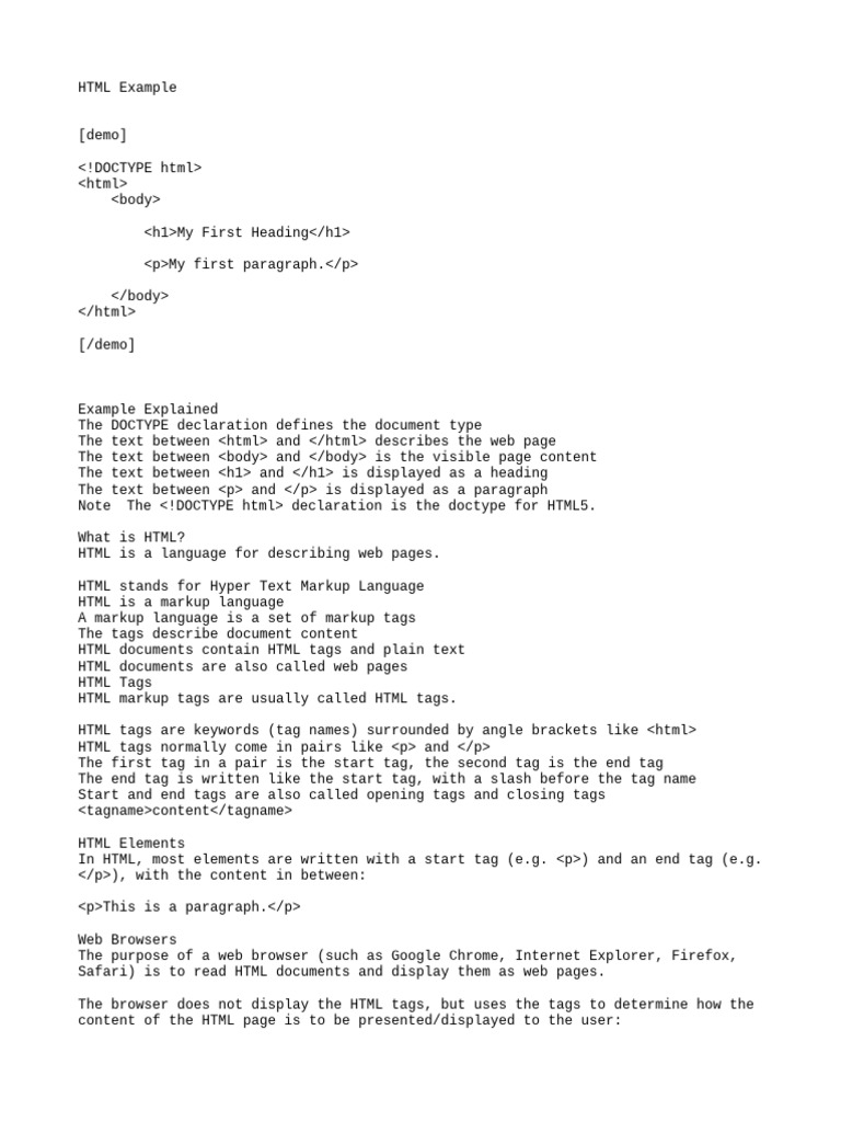 101.HTML Introduction | PDF