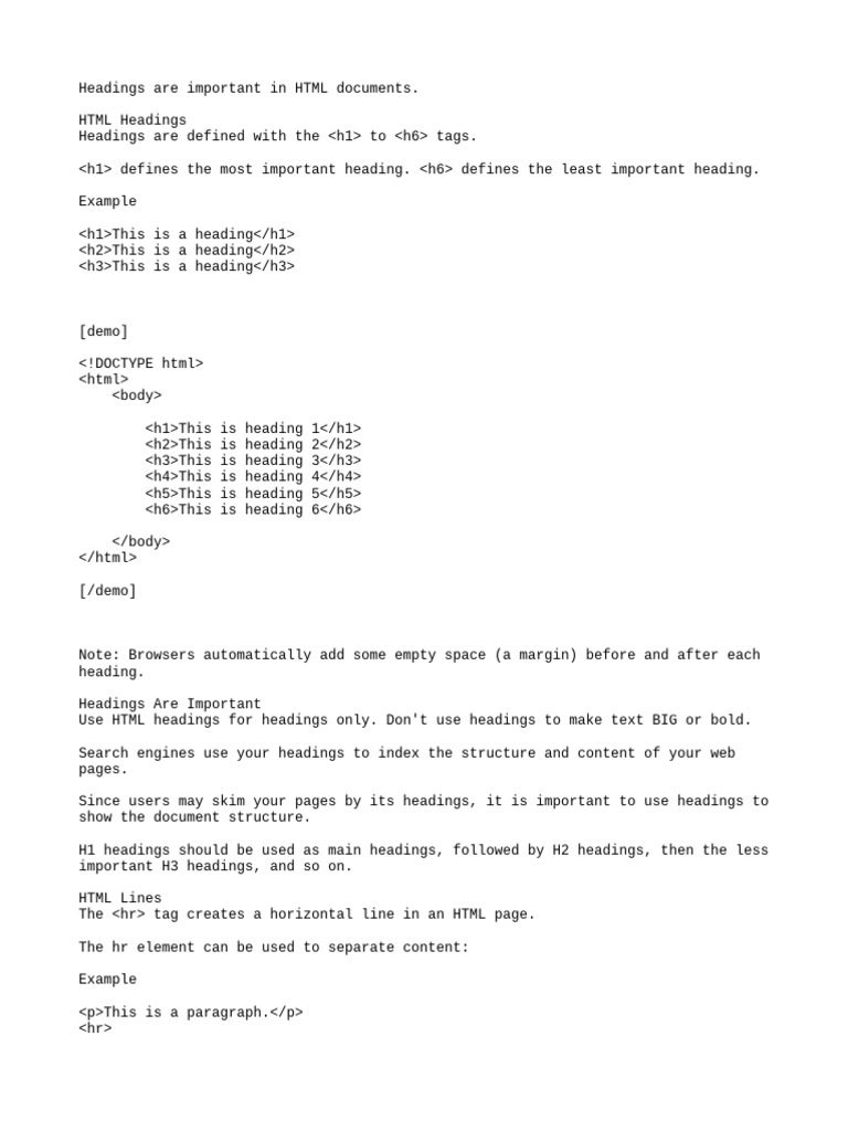 105.HTML Headings | PDF