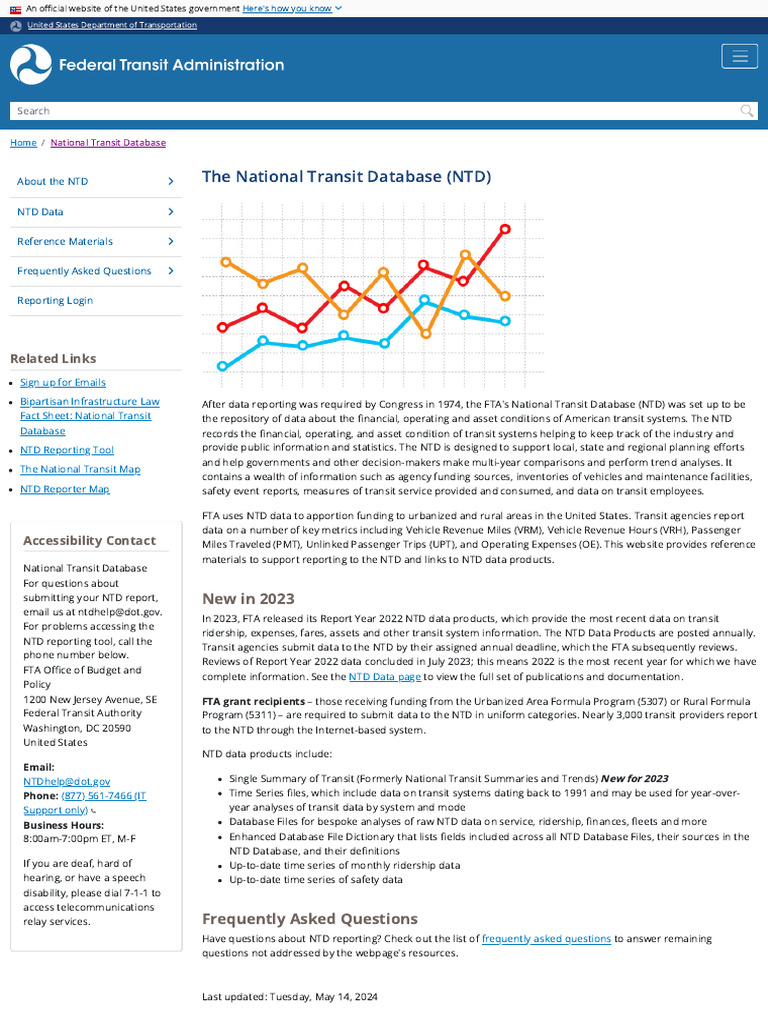 The National Transit Database (NTD) - FTA | PDF