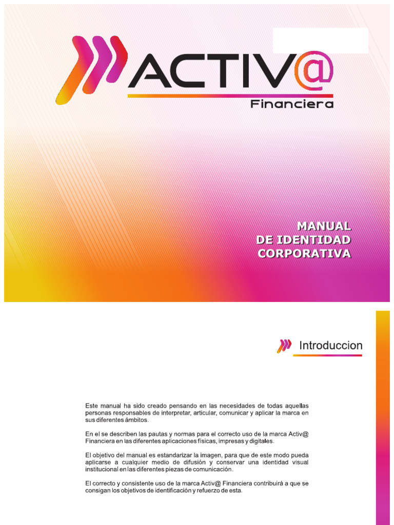 Manual Parcial Pag 1 A 11 de Identidad Corporativa Activ@ | PDF