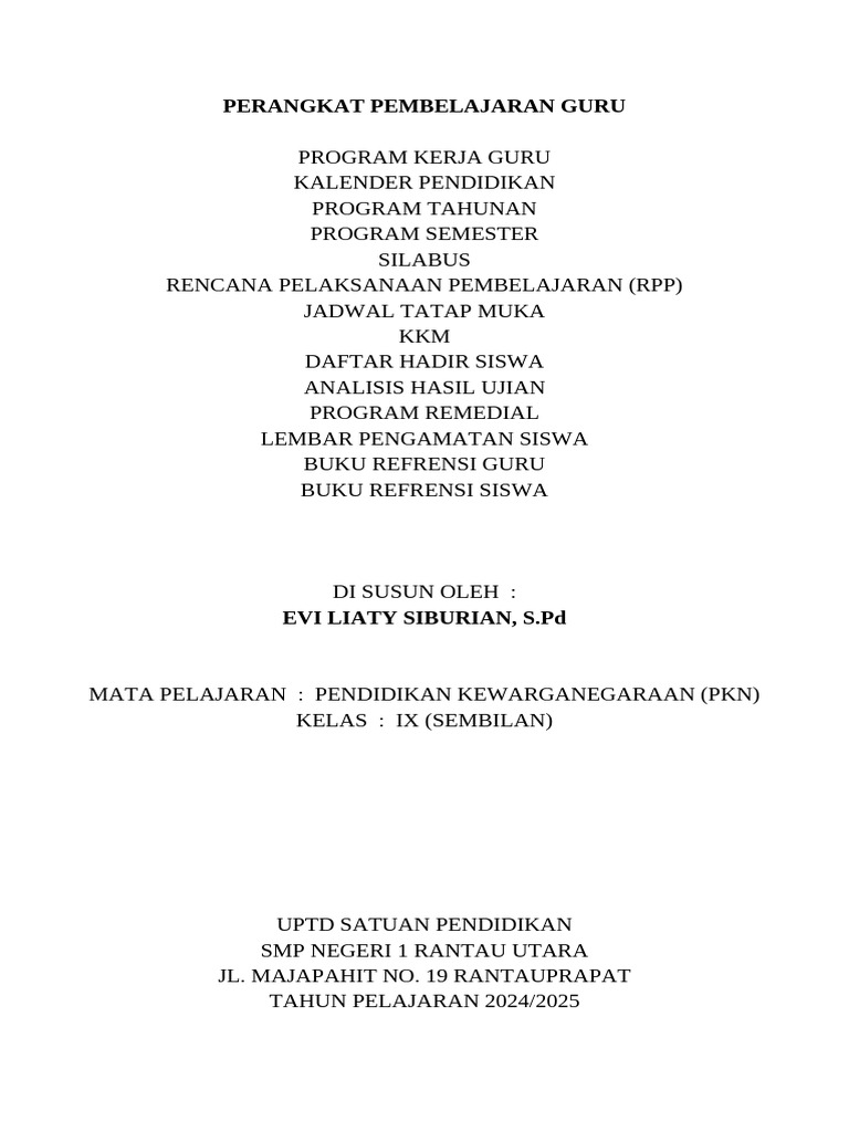 Sampul SMP RPP | PDF