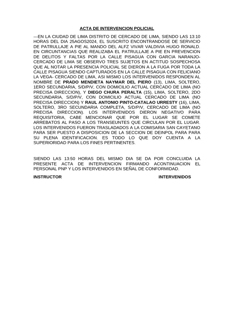 Acta de Intervencion Policia1 25-Agos-24 | PDF