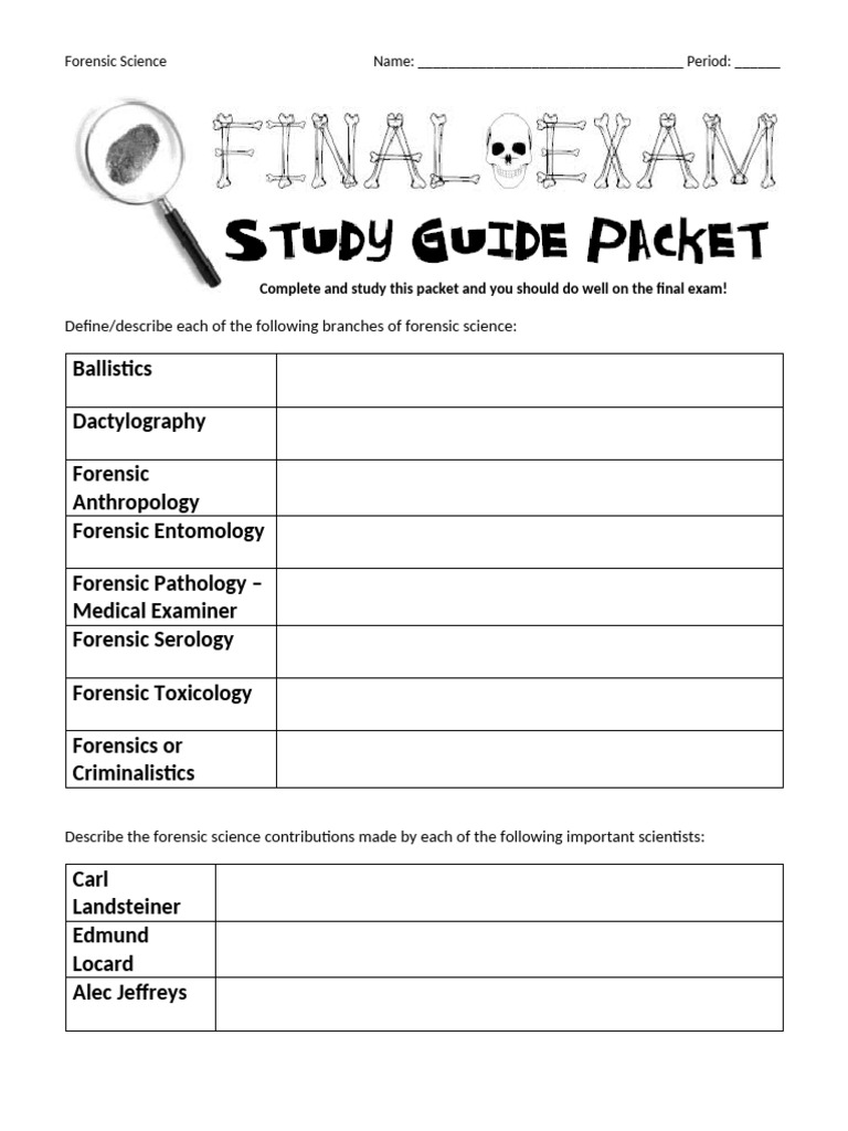 Final Exam Study Guide Packet-2020 | PDF