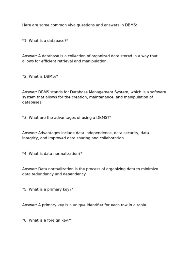 DBMS Important | PDF
