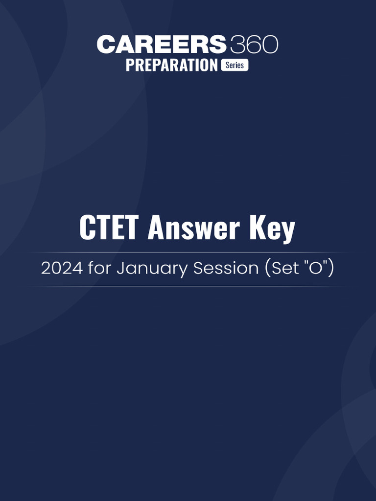 Ctet Answer Key 2024 Janaury Session Set | PDF
