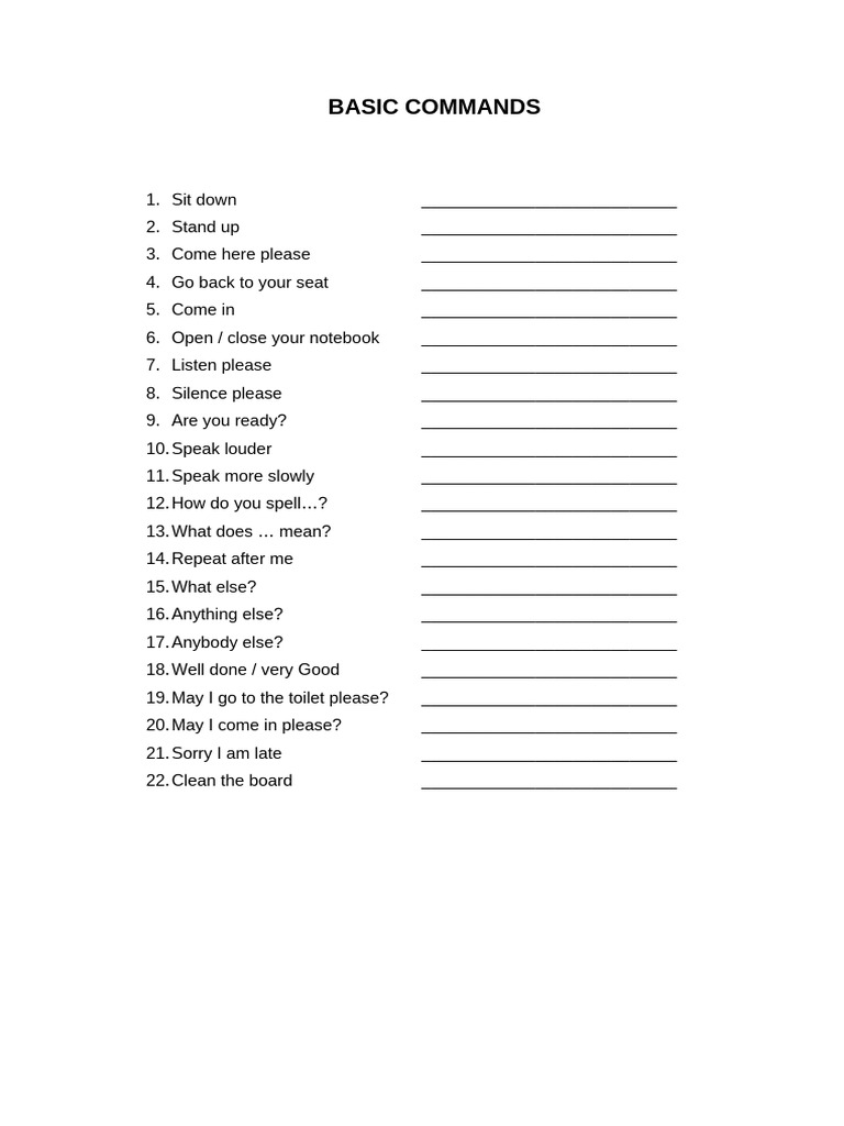 Basic Commands | PDF