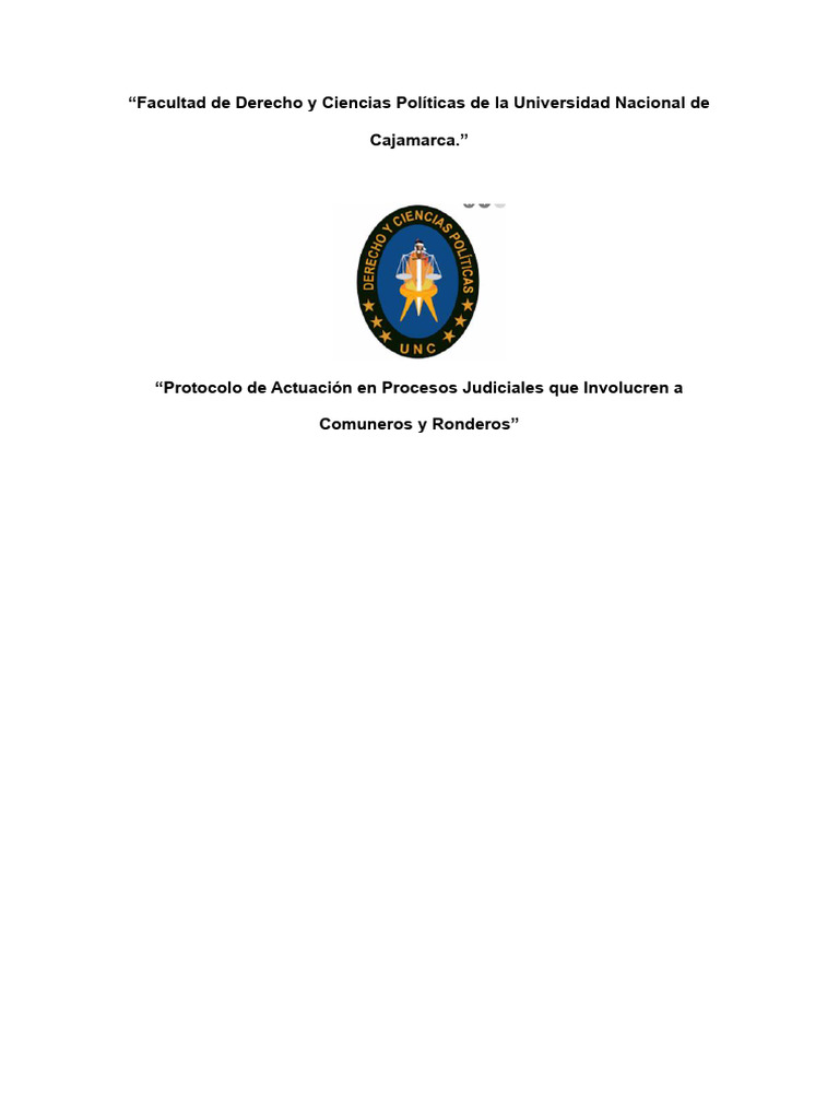 Protocolo De Actuación En Procesos Judiciales Que Involucren A