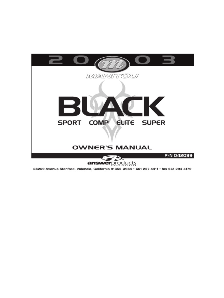 2003 Black Owners Manual | PDF | Equipment | Manufactured Goods