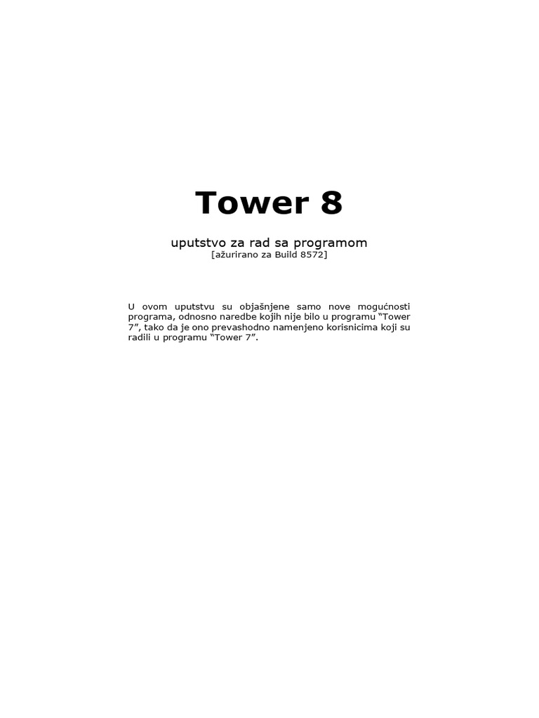 Tower 8 Razlike SRB | PDF
