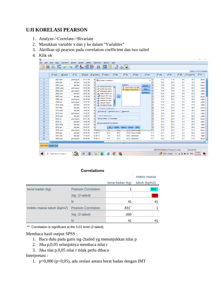 Uji Korelasi Pearson | PDF